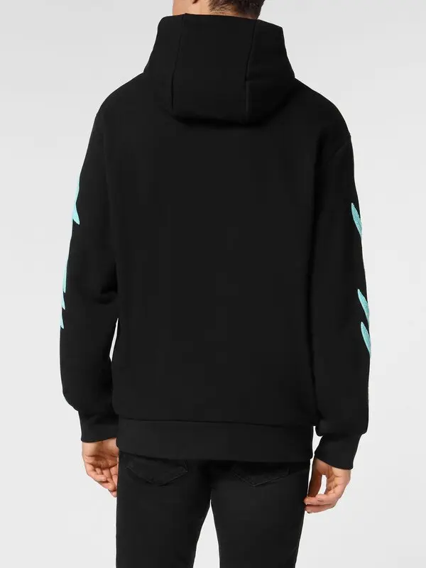 Philipp Plein Relaxed Fit Cotton Hoodie With Logo Print