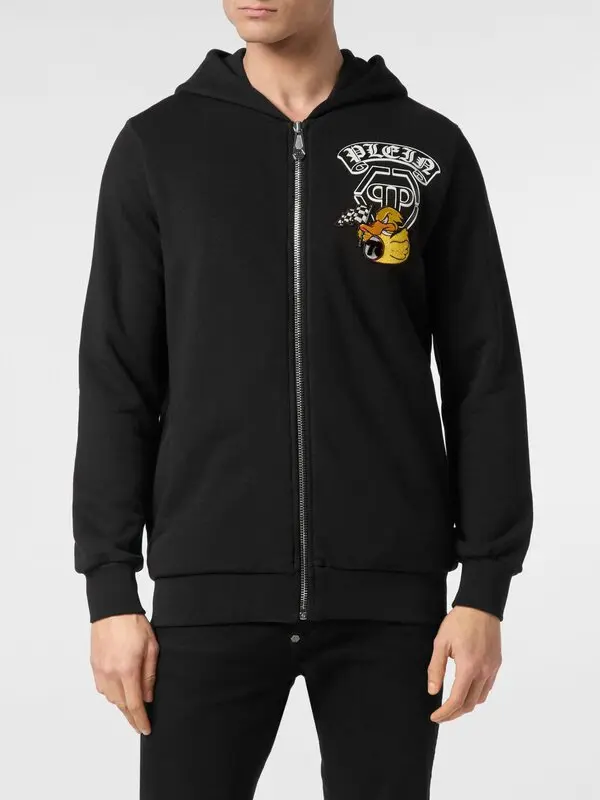 Philipp Plein Graphic Print Zip-up Hoodie
