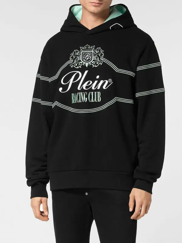 Philipp Plein Relaxed Fit Cotton Hoodie With Embroidered Logo