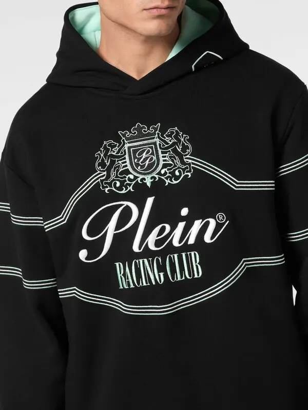 Philipp Plein Relaxed Fit Cotton Hoodie With Embroidered Logo