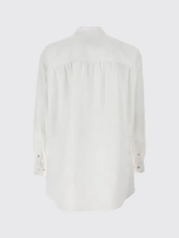 Valentino Garavani Pure Linen Shirt With Mandarin Collar And Concealed Placket