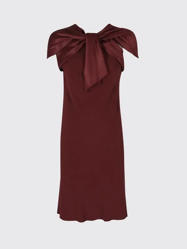 Alberta Ferretti Bow Neck Dress - Red