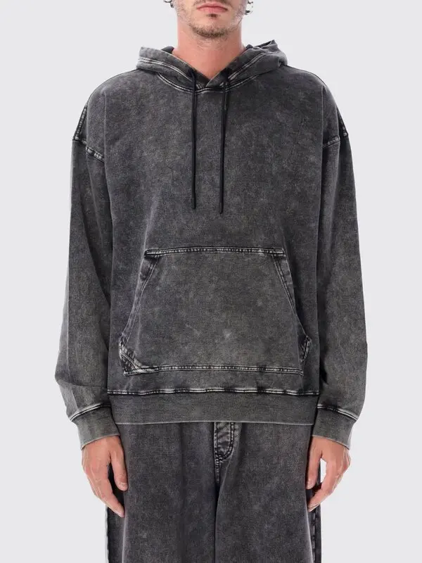 DIESEL® Relaxed Fit Cotton Hoodie With Dropped Shoulders
