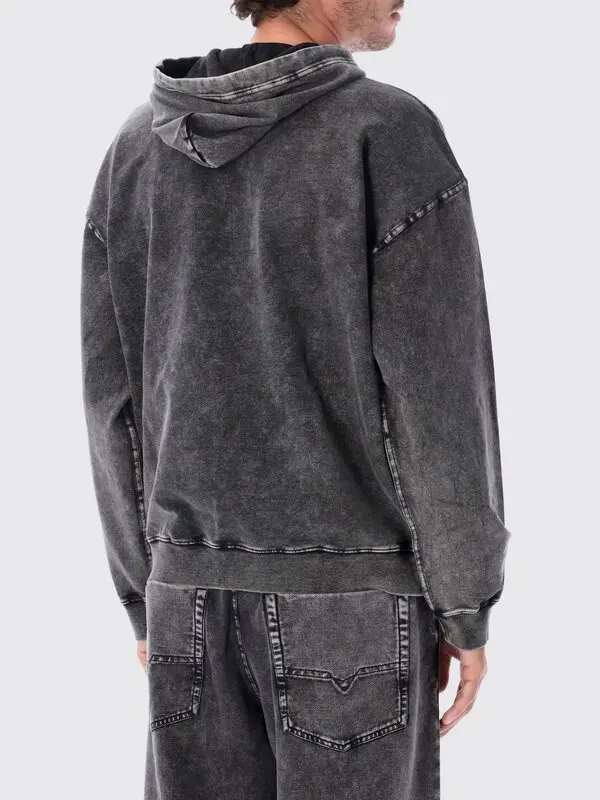 DIESEL® Relaxed Fit Cotton Hoodie With Dropped Shoulders