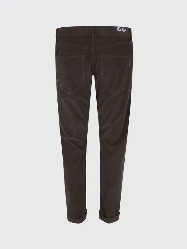 DONDUP Mid-rise Slim Fit Corduroy Trousers With Turn-up Cuffs - Cocoa