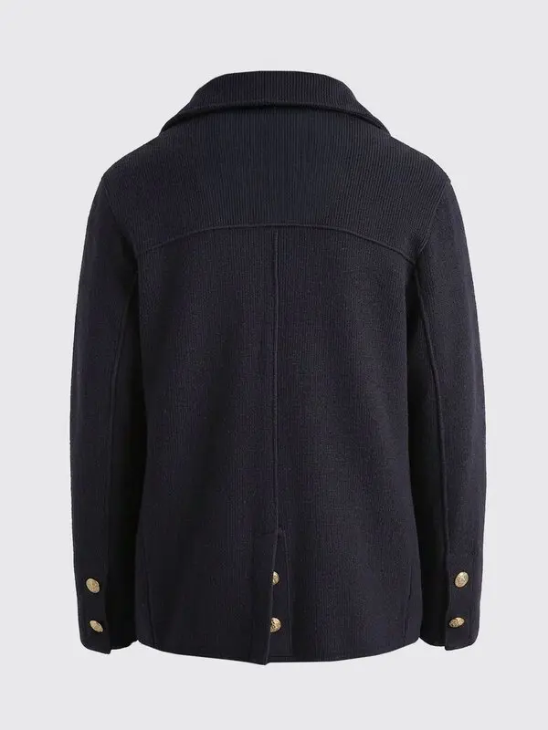 Dolce & Gabbana Double Breasted Emblem Coat - Blue