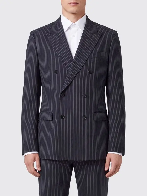 Dolce & Gabbana Pin Double-breasted Virgin Wool Blazer With Peak Lapels