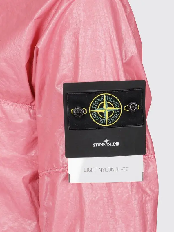 Stone Island Zip-up Jacket With Stand Collar - Pink