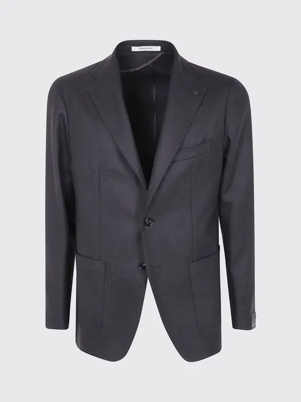 Tagliatore Single-breasted Blazer In Cupro And Viscose Blend With Patch Pockets - Brown