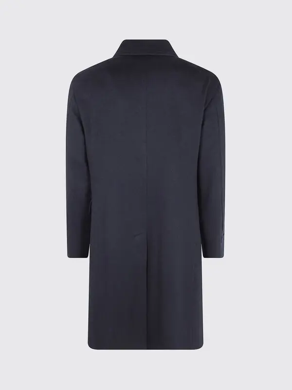 Tagliatore Long Double-breasted Coat In Pure Virgin Wool With Classic Collar