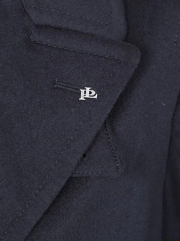 Tagliatore Long Double-breasted Coat In Pure Virgin Wool With Classic Collar