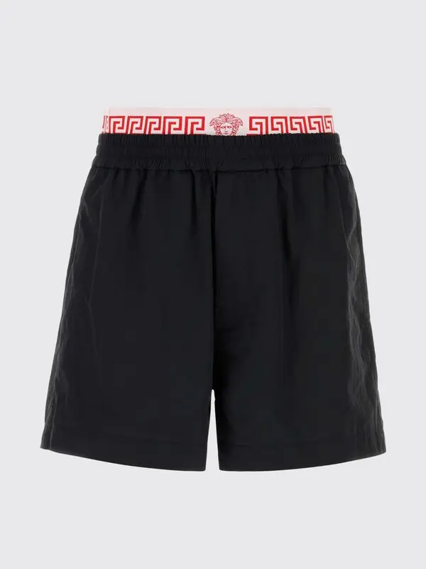 Versace Nylon Sport Shorts With Logo Elastic Waistband