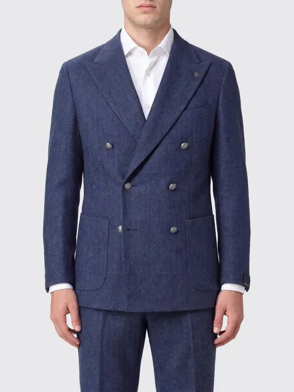 Tagliatore Double-breasted Blazer In Wool And Cashmere With Peak Lapels