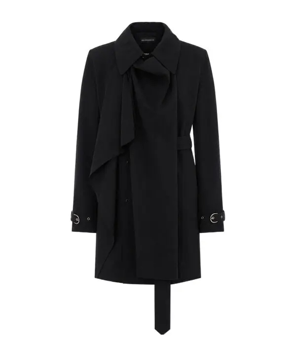 ANN DEMEULEMEESTER Reppa Asymmetric Trench Coat - Black