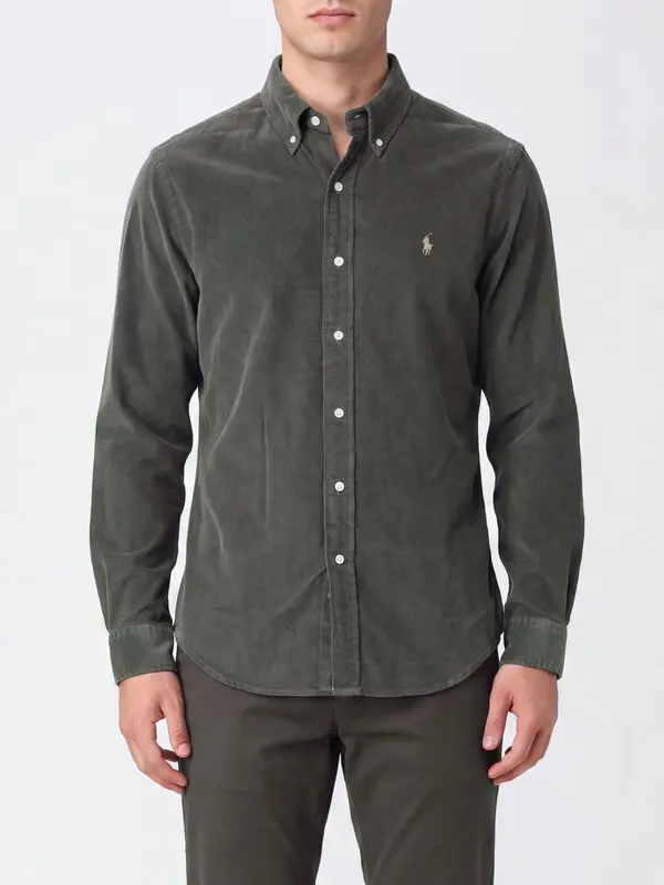 Polo Ralph Lauren Corduroy Shirt With Button-down Collar And Logo