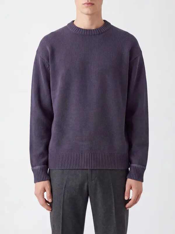 Rains Crewneck Jumper In Polyester Blend With Dropped Shoulders And Ribbed Trims - Brown