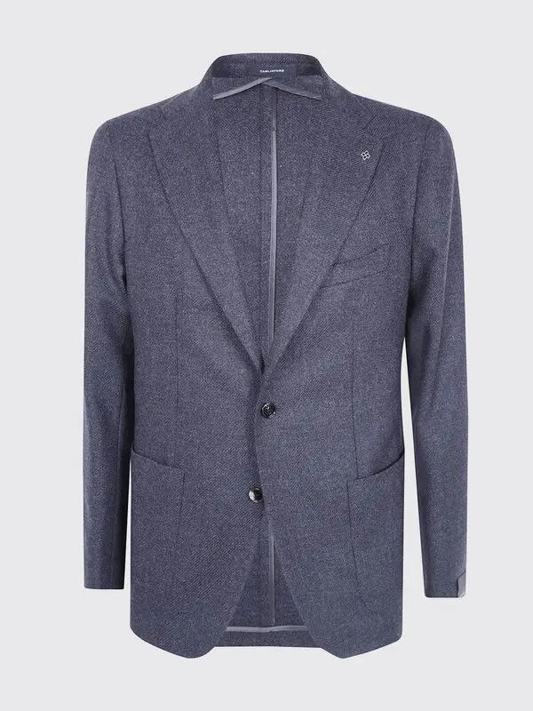 Tagliatore Single-breasted Blazer In Virgin Wool And Cashmere With Patch Pockets