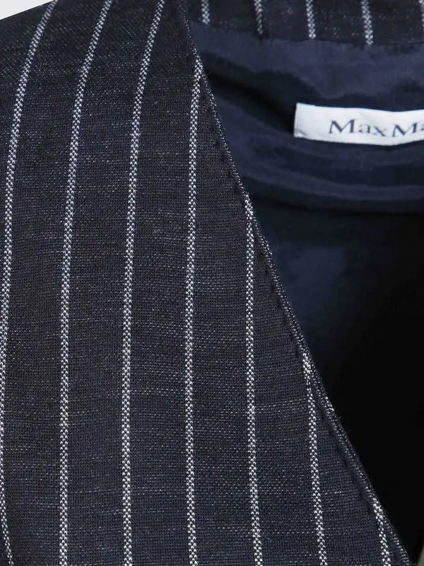 Max Mara Tailored Pinstriped Vest - Blue