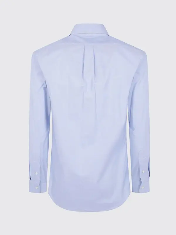 Polo Ralph Lauren Stretch Cotton Shirt With Button-down Collar And Logo - Blue