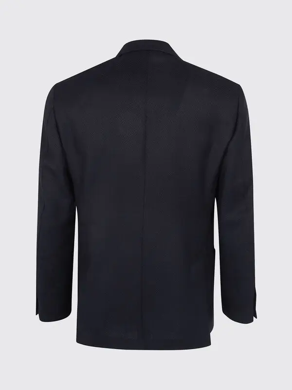 LARDINI Single-breasted Virgin Wool Blazer With Peak Lapels And Patch Pockets