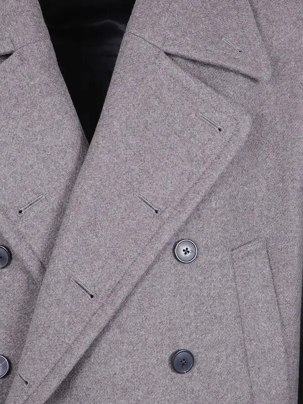 Dries Van Noten Double Breasted Coat - Grey
