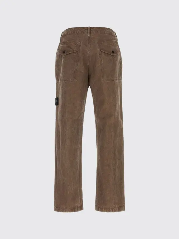 Stone Island Slim Fit Corduroy Chino Trousers With Compass Logo Patch