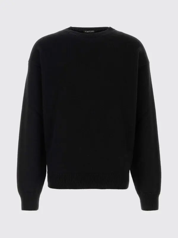 TOM FORD Cashmere Crewneck Jumper With Dropped Shoulders And Ribbed Trims