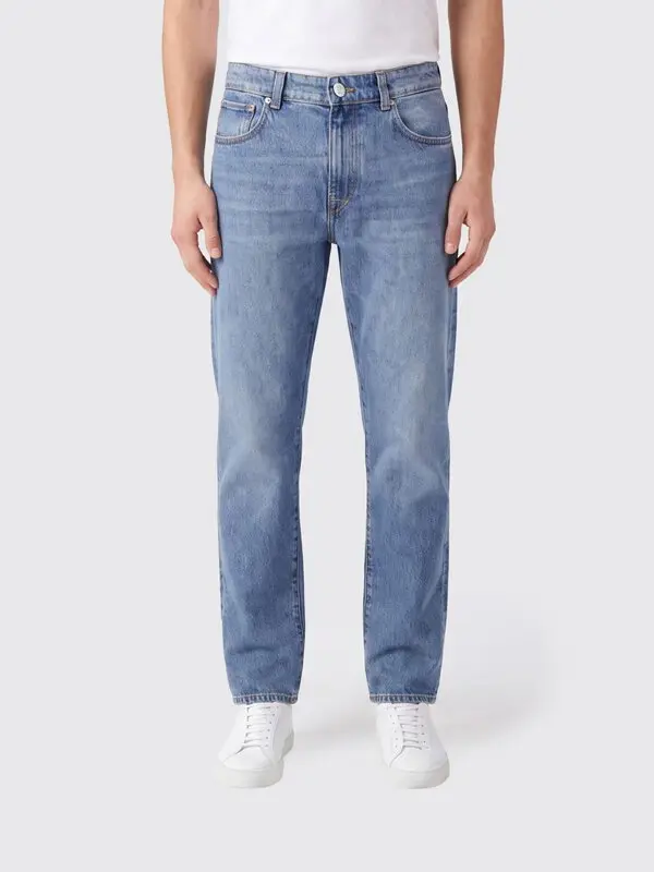 Incotex Five-pocket Straight Jeans In Pure Cotton Denim With A Mid-rise