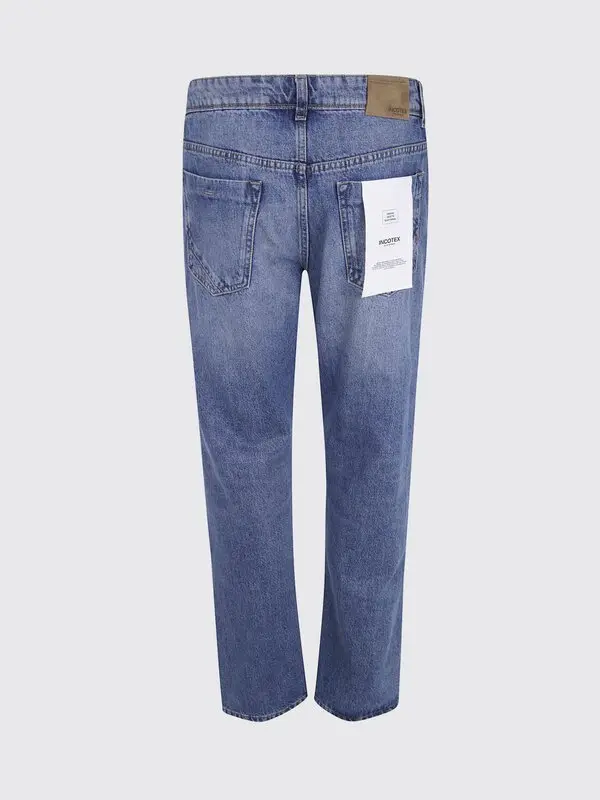 Incotex Five-pocket Straight Jeans In Pure Cotton Denim With A Mid-rise