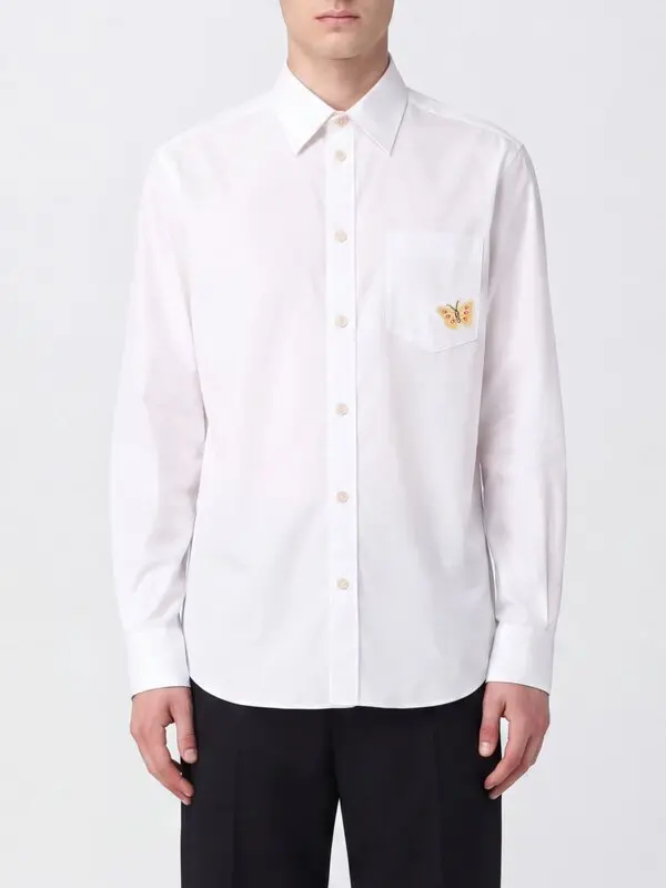 Valentino Garavani Long-sleeved Cotton Shirt With Butterfly Print