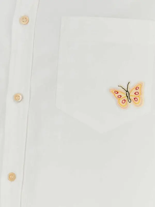 Valentino Garavani Long-sleeved Cotton Shirt With Butterfly Print