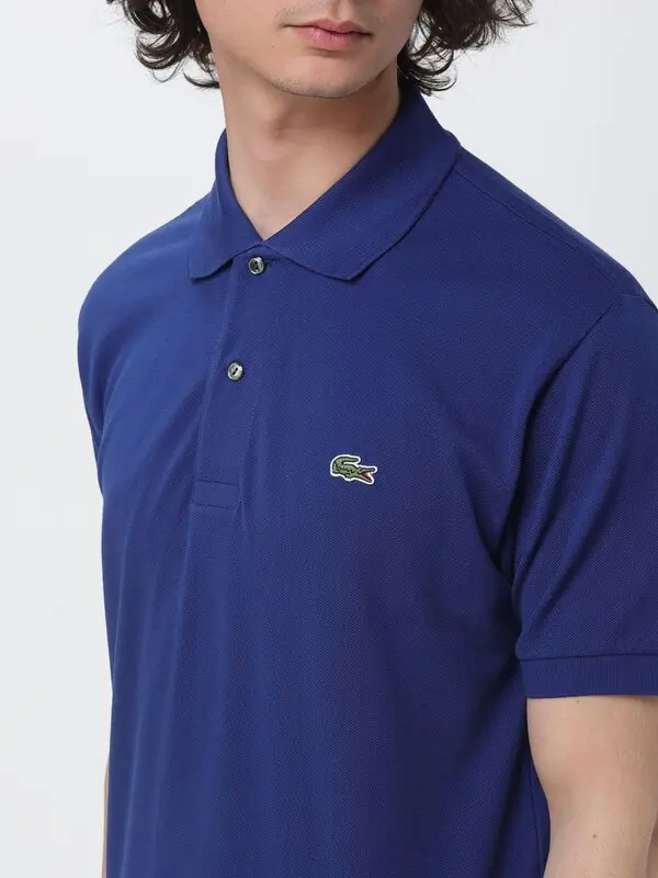 Lacoste Classic Short-sleeved Cotton Polo Shirt With Logo Patch - Blue