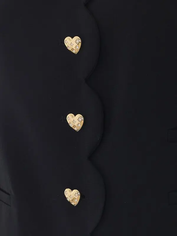 TWINSET Tailored Jacket With Embellished Heart Buttons