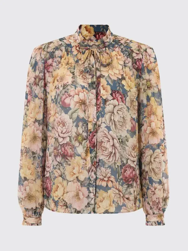 TWINSET Floral Print Blouse With Tie Neck