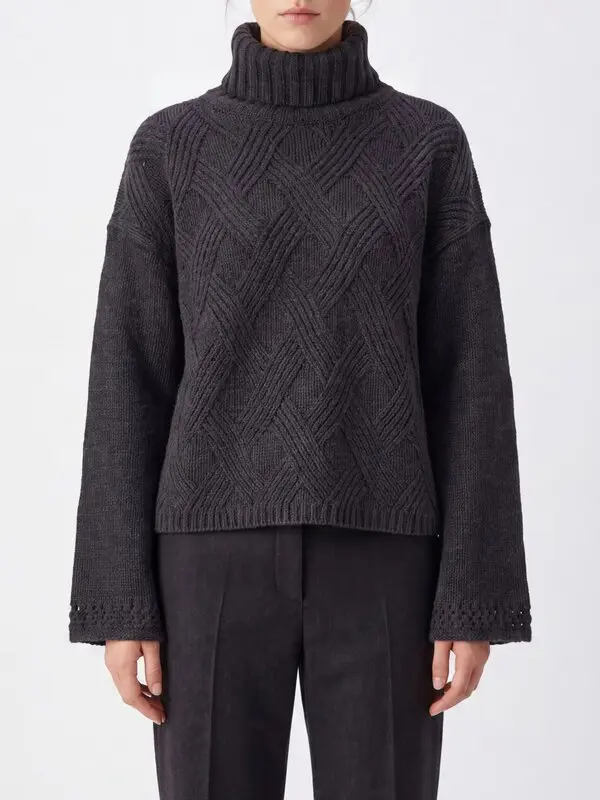 TWINSET Ribbed Knit Turtleneck Sweater