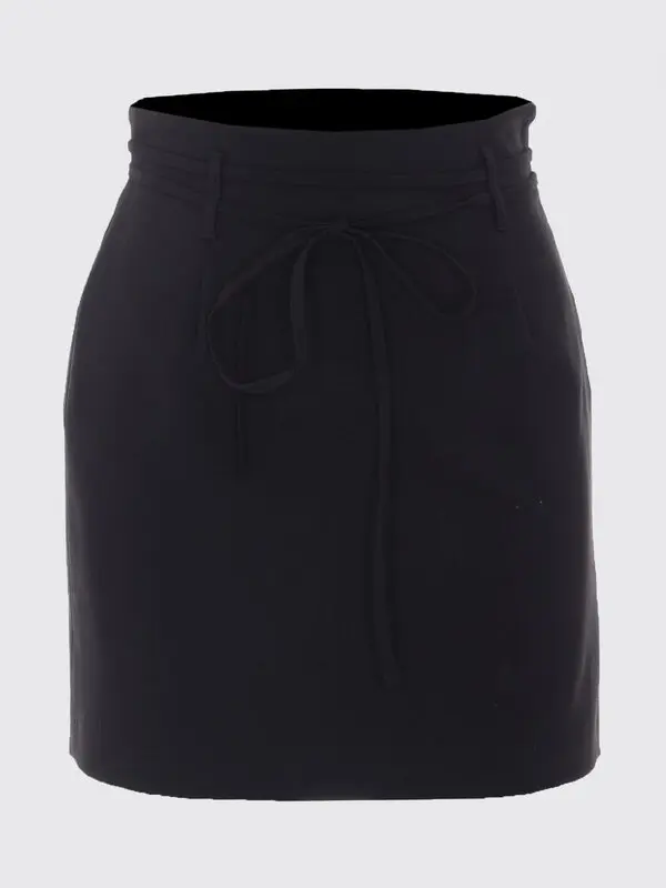 TWINSET High-waisted Pencil Mini Skirt With Belt And Side Zip - Black