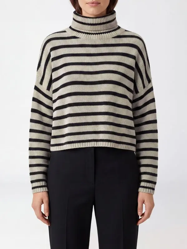 LISA YANG Striped Turtleneck Sweater - White