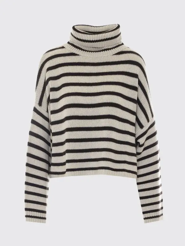 LISA YANG Striped Turtleneck Sweater - White