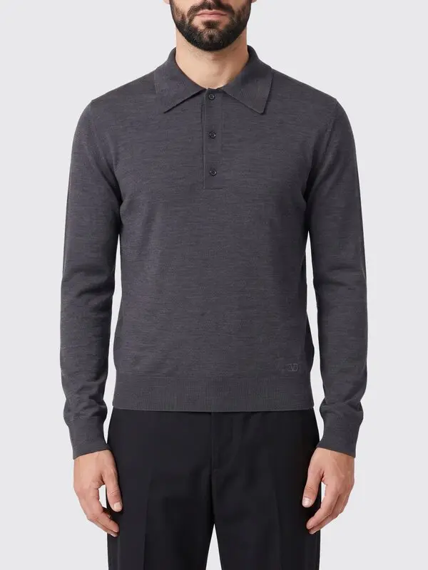 Valentino Garavani Slim Fit Virgin Wool Long-sleeved Polo Shirt