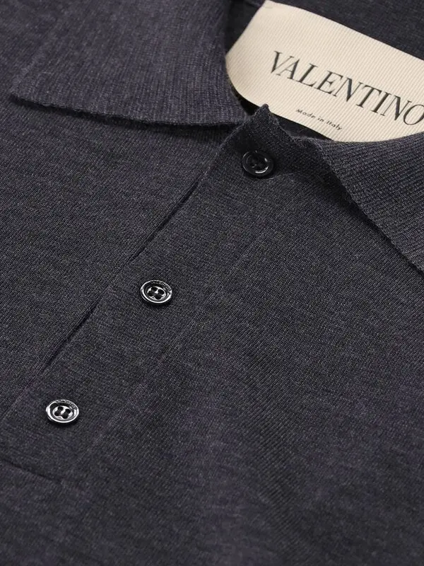 Valentino Garavani Slim Fit Virgin Wool Long-sleeved Polo Shirt