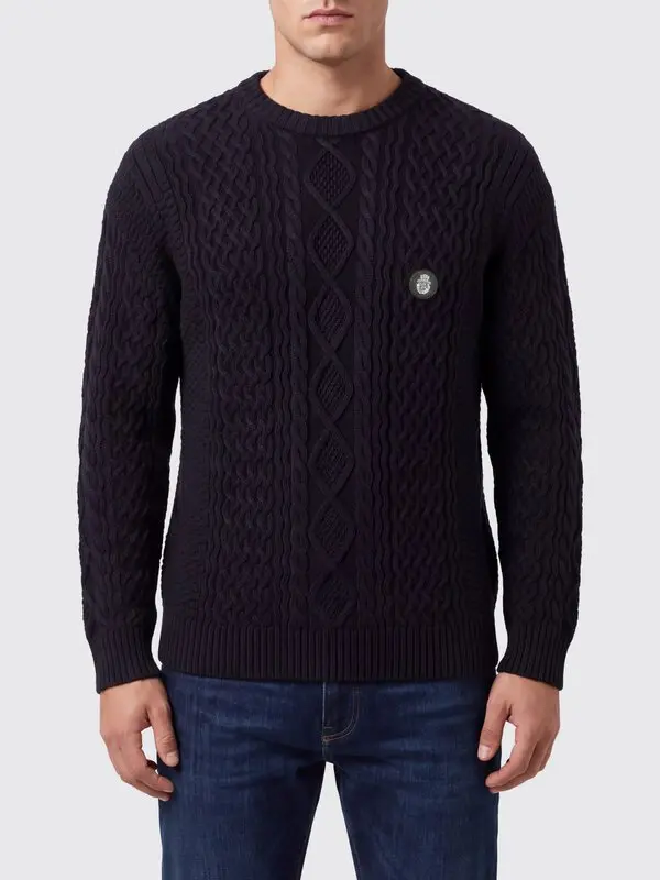 BILLIONAIRE Cable Knit Crewneck Sweater
