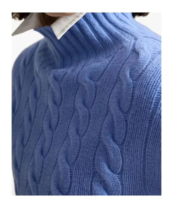 Polo Ralph Lauren Cable Knit Cropped Turtleneck Sweater