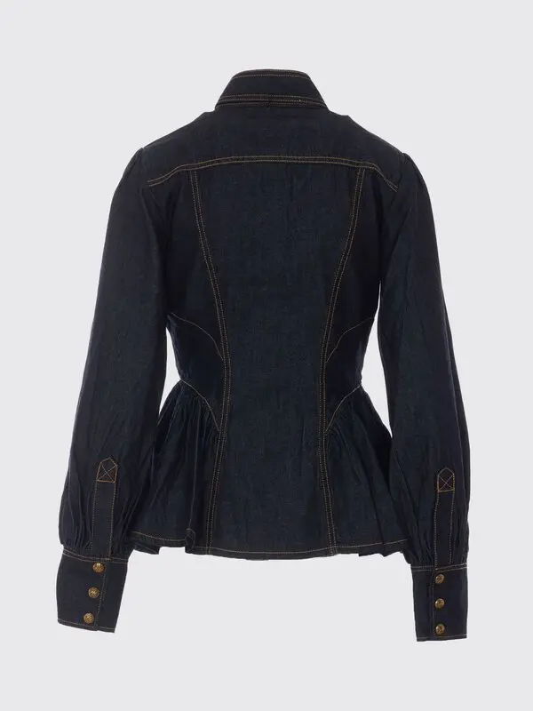 Zimmermann Denim Shirt With Bow Detail - Blue