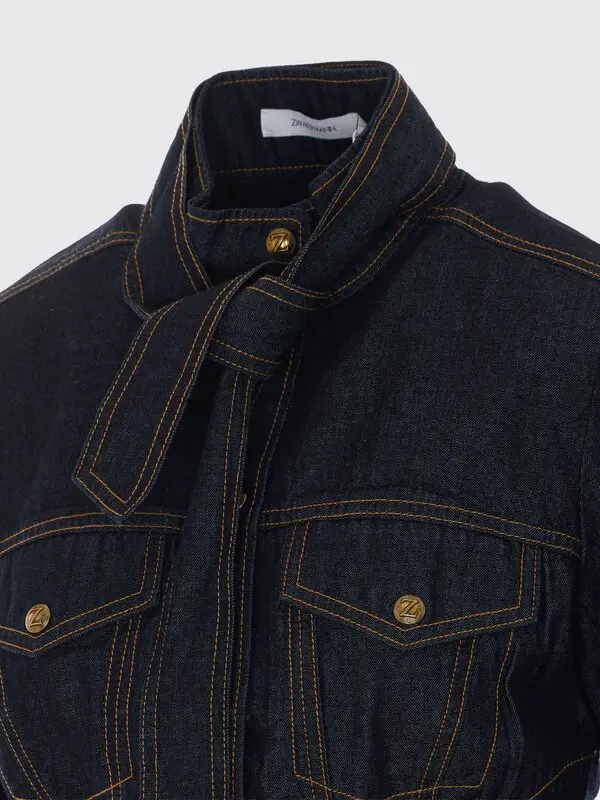 Zimmermann Denim Shirt With Bow Detail - Blue