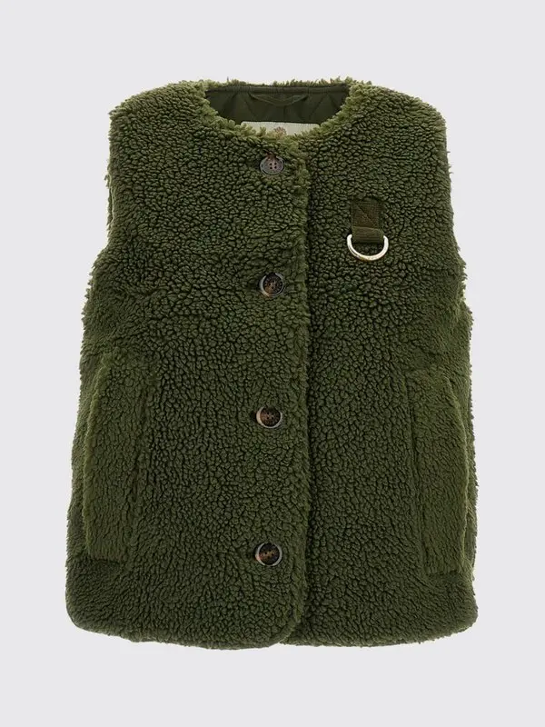 Barbour Fleece Vest With Button Detail - Green