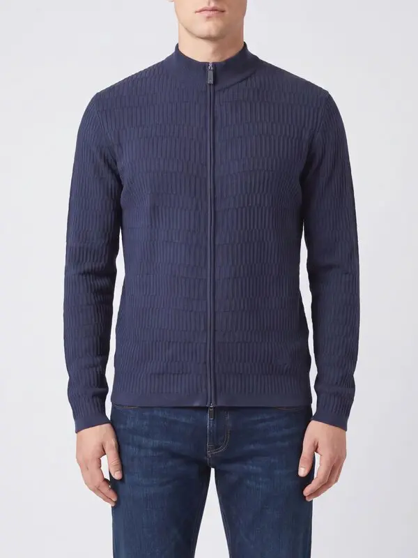 Emporio Armani Zip-up Sweater - Blue