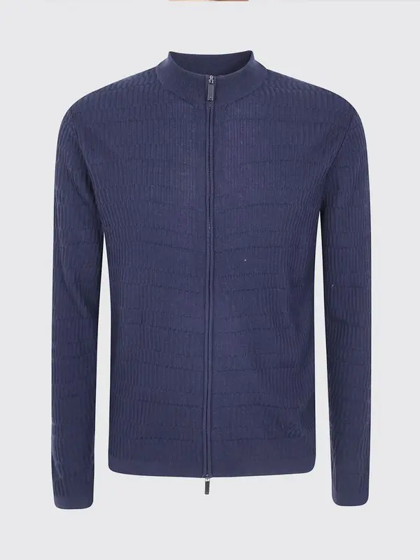 Emporio Armani Zip-up Sweater - Blue