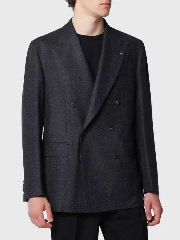Tagliatore Double-breasted Blazer In Virgin Wool And Cashmere With Peak Lapels