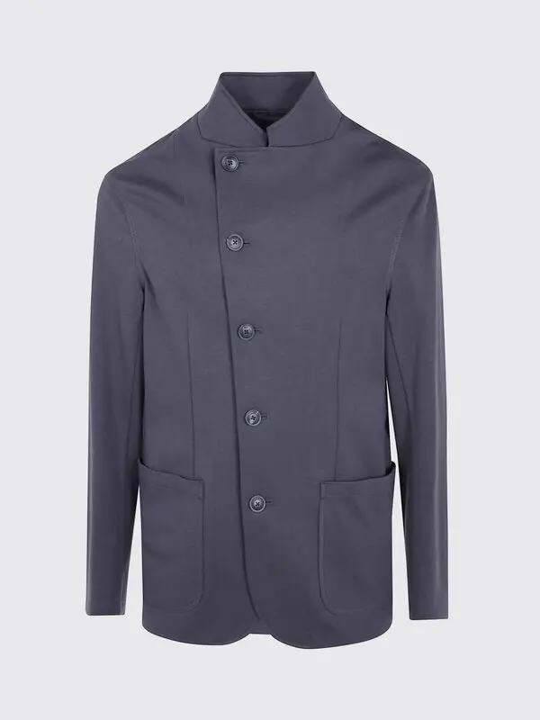 Emporio Armani Collared Button Detailed Jacket - Grey
