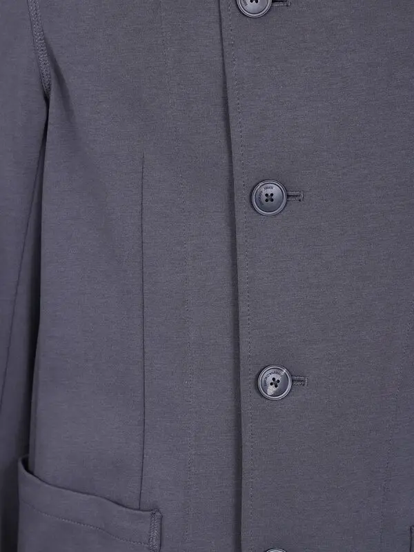 Emporio Armani Collared Button Detailed Jacket - Grey